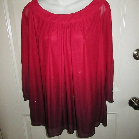 Sara Michelle | Tops | Sara Michelle Top Red Black Ombre Sparkes ...